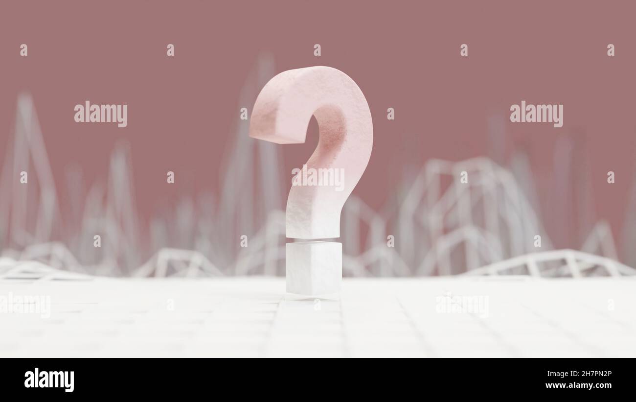 3d illustarion of colorful question mark icons, Problems and solutions ...