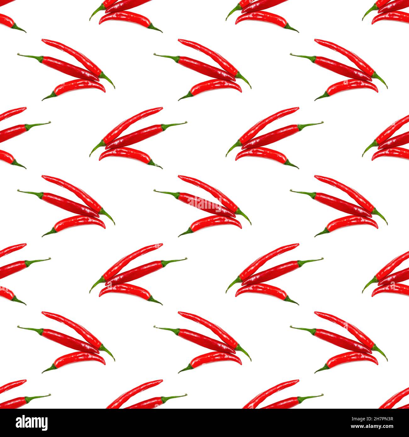 Red chili pepper repeat seamless pattern on white background Stock ...