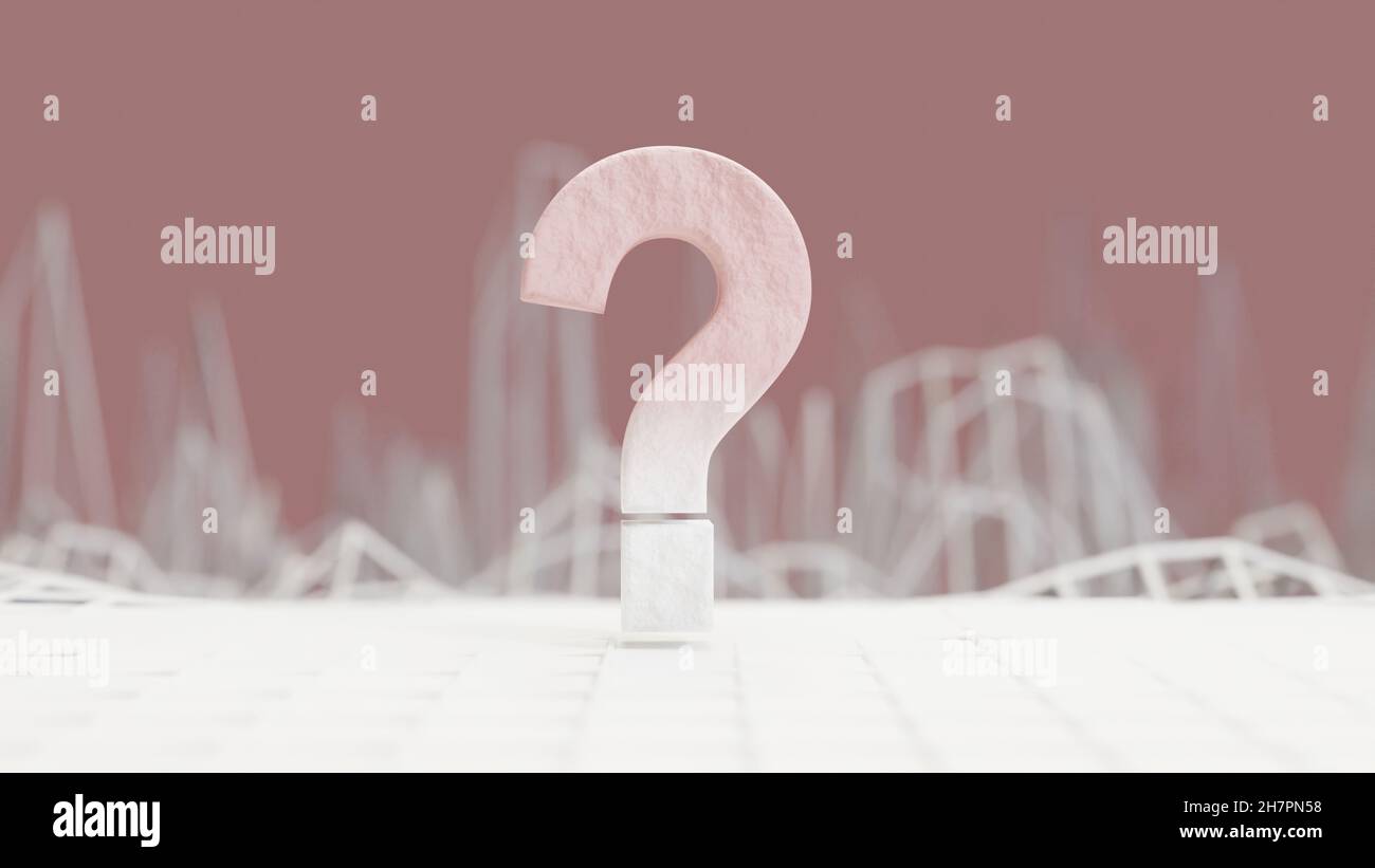 3d illustarion of colorful question mark icons, Problems and solutions ...