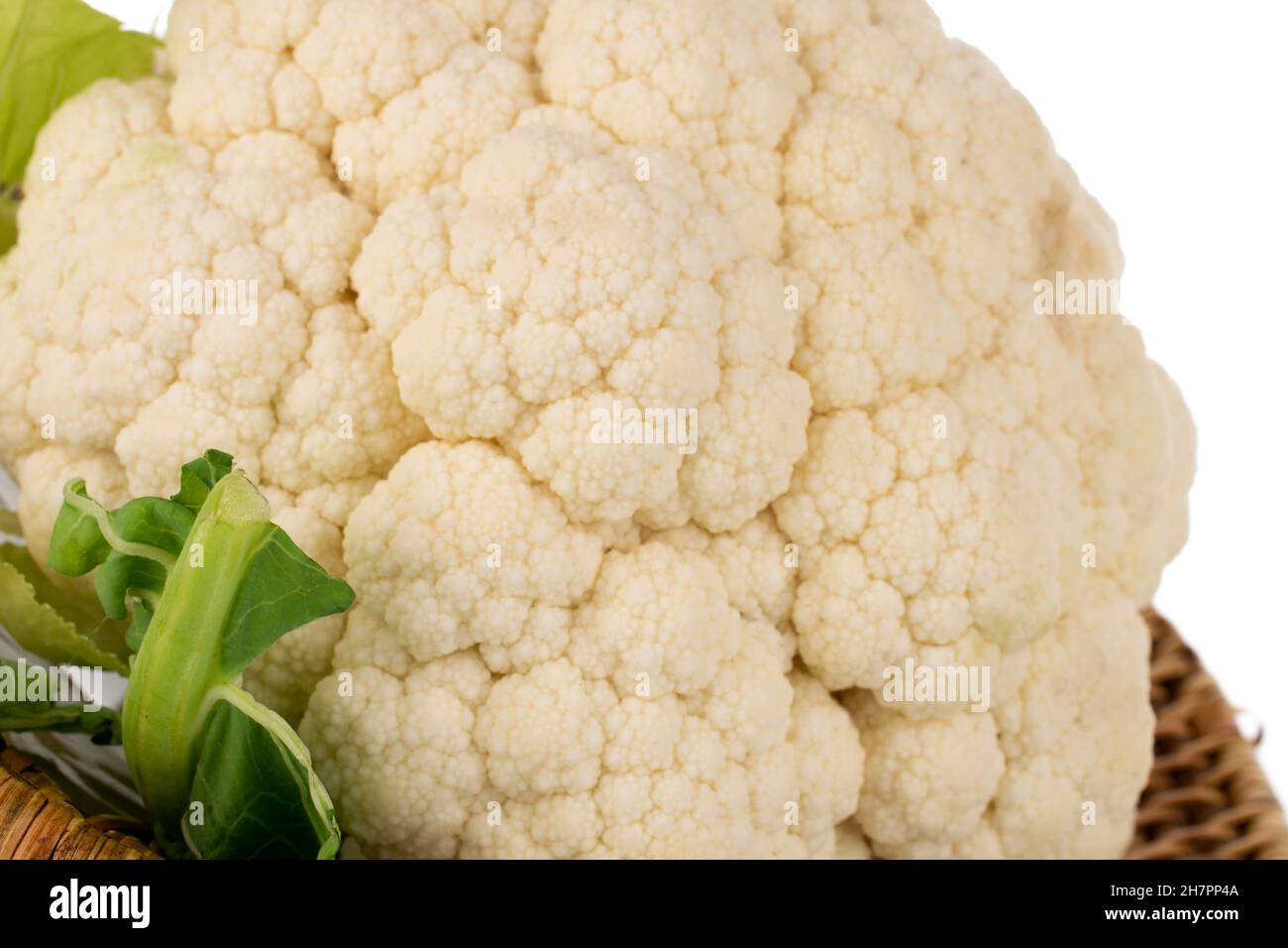 One ripe cauliflower, close-up, isolated on white Stock Photo - Alamy