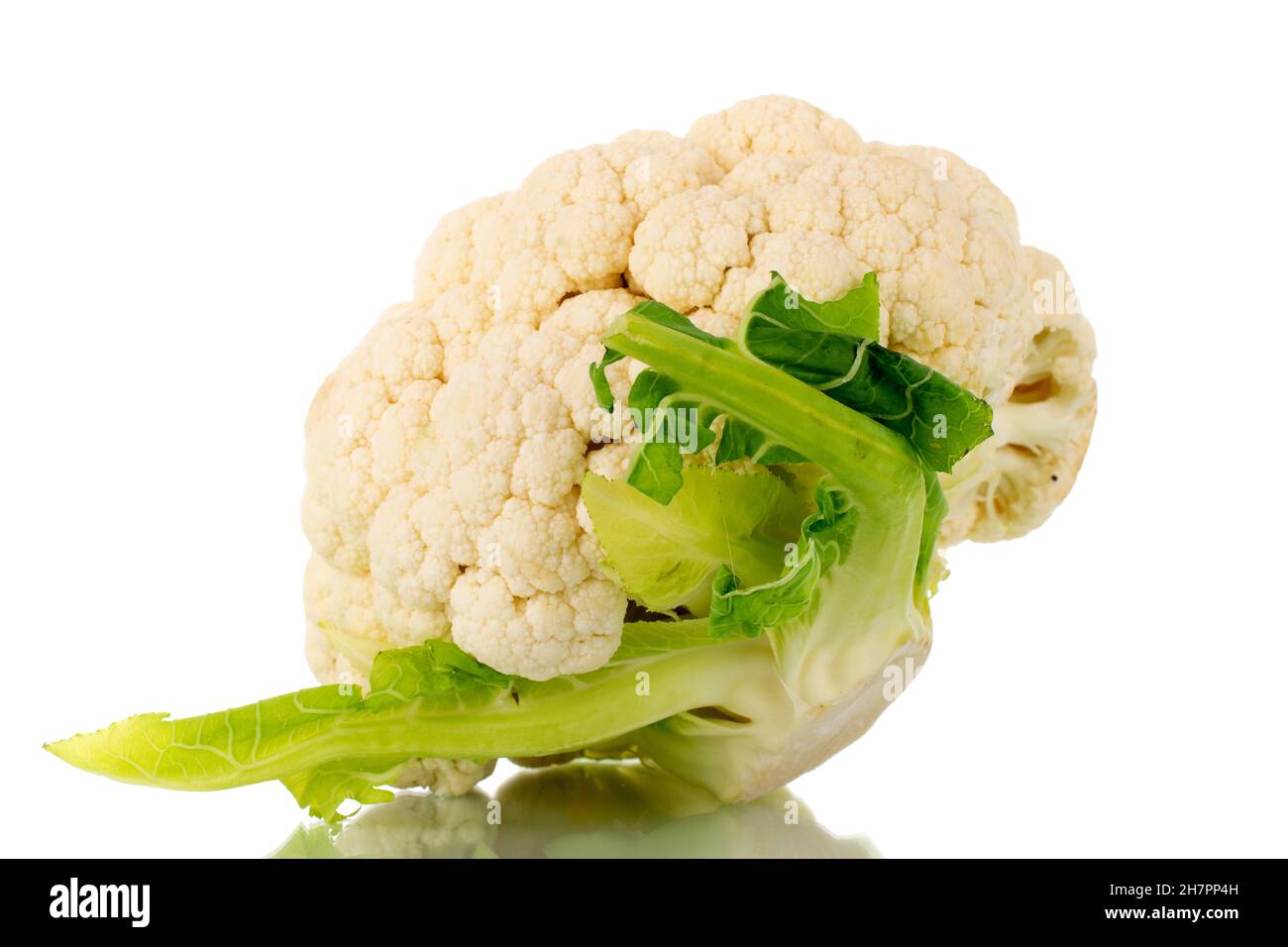 One ripe cauliflower, close-up, isolated on white Stock Photo - Alamy