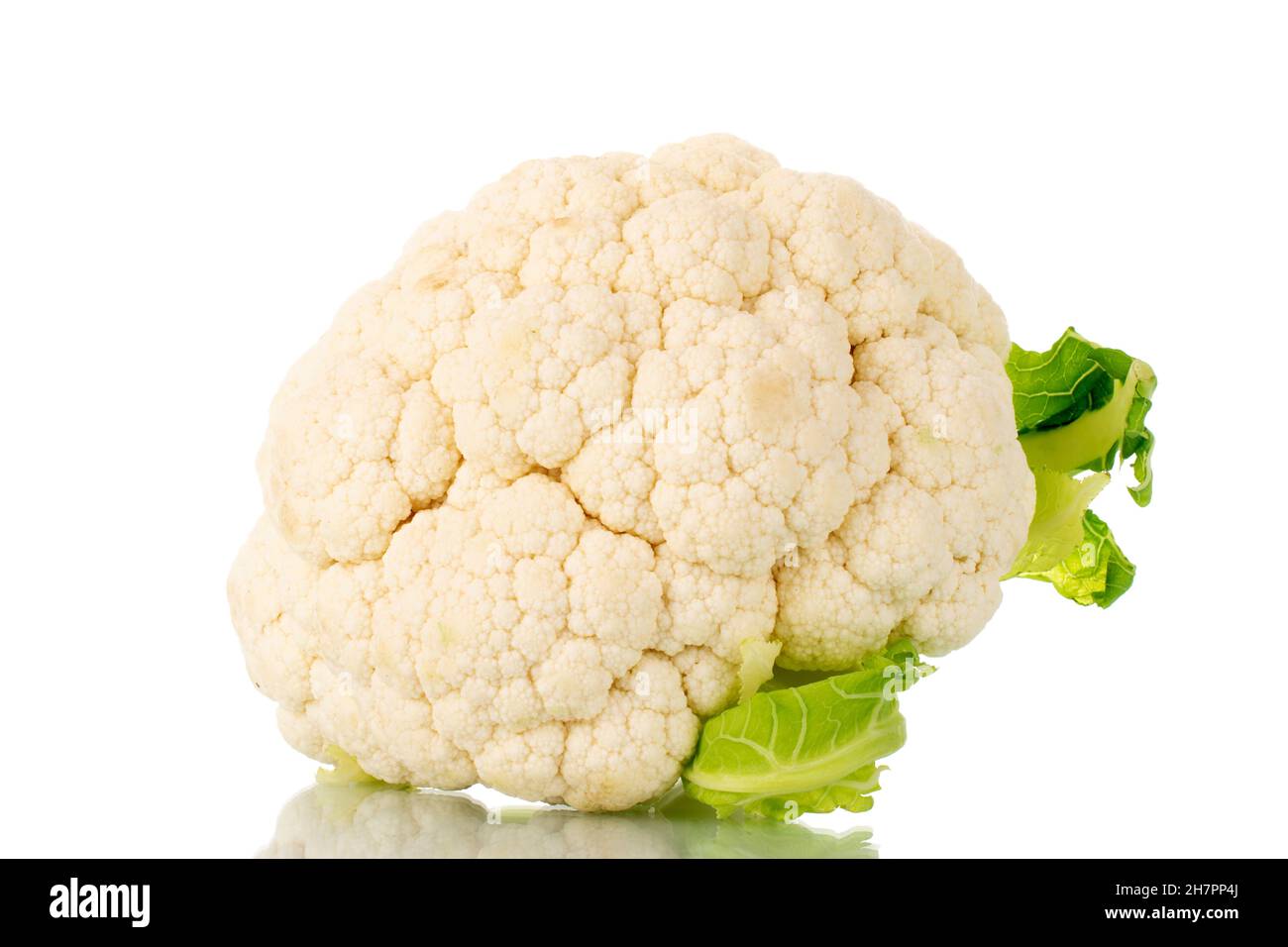 One ripe cauliflower, close-up, isolated on white Stock Photo - Alamy