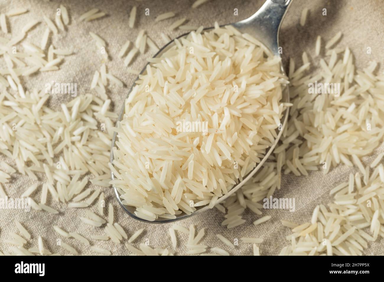Dry White Organic Basmati Rice Ready to Cook Stock Photo - Alamy