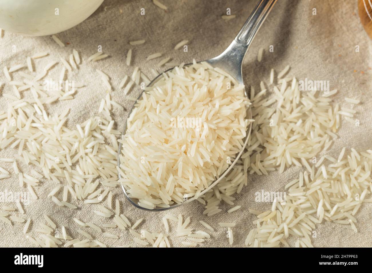 Dry White Organic Basmati Rice Ready to Cook Stock Photo - Alamy