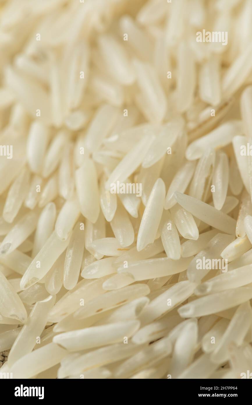 Dry White Organic Basmati Rice Ready to Cook Stock Photo - Alamy