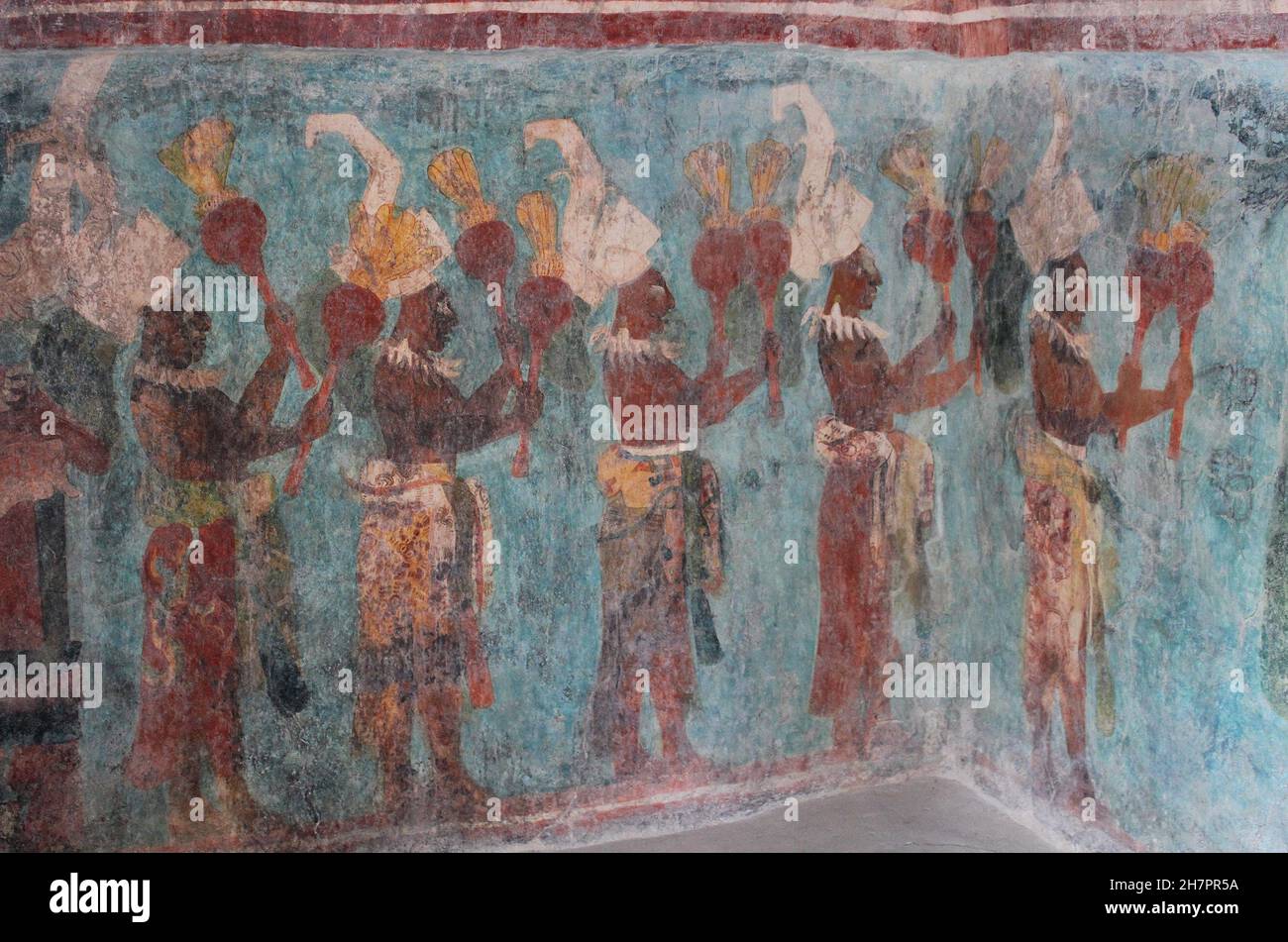 Mexico - Chiapas - Bonampak - Temple of the Murals - First room Mayan ...