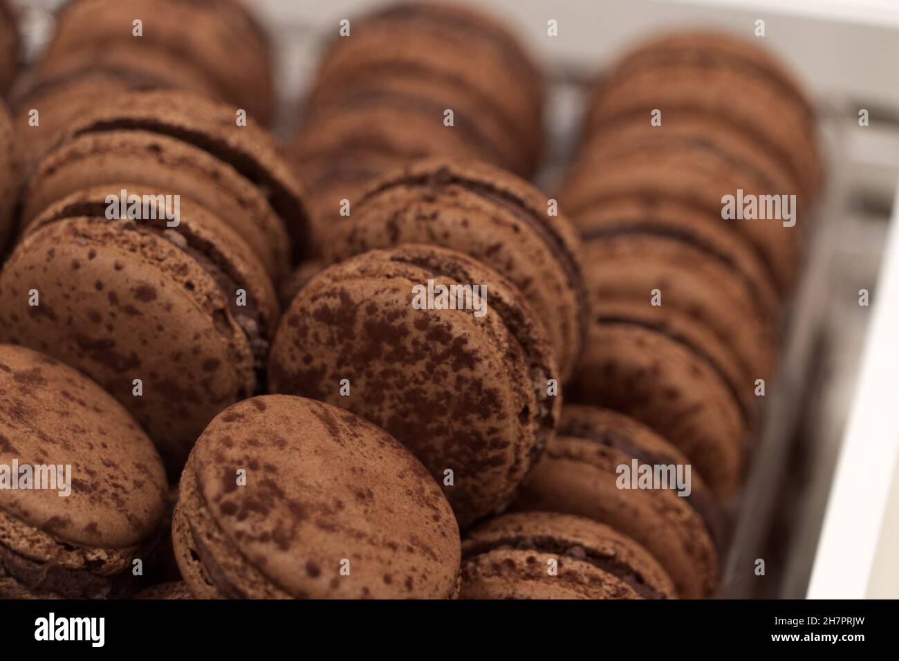 assorted macaroon sweet pastry in a store display Stock Photo - Alamy