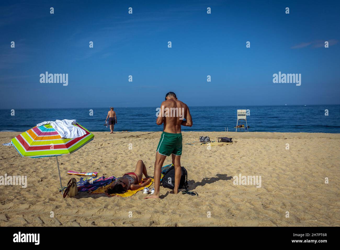 Sunbathers france beach hi-res stock photography and images - Alamy