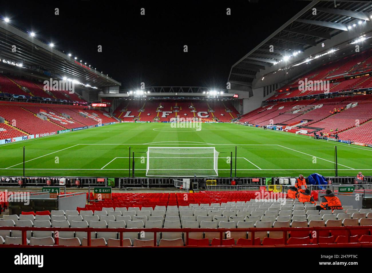 A general view of Anfield, the home of Liverpool, before the UEFA ...