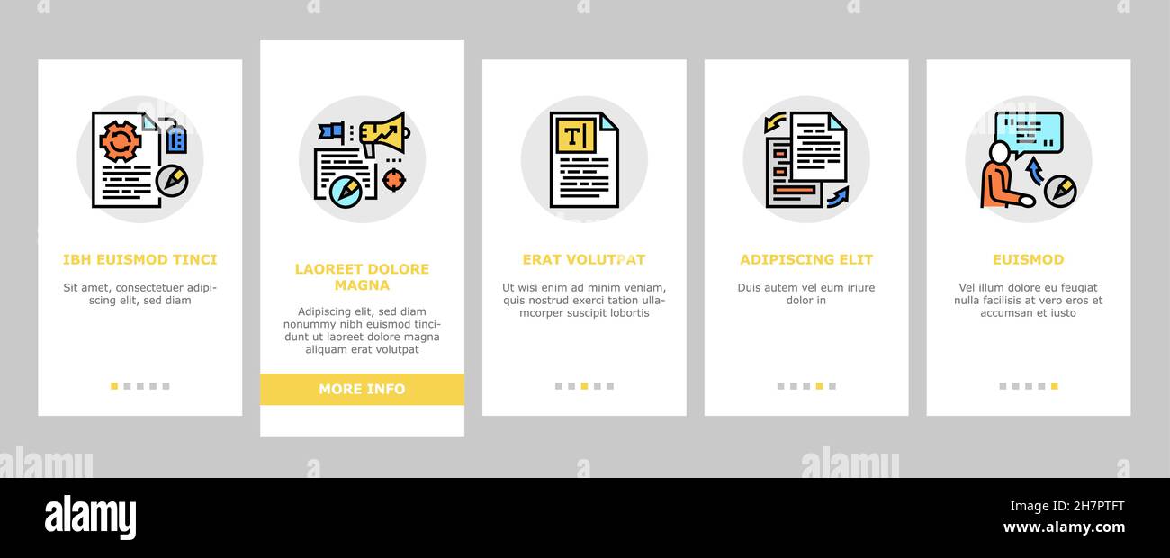 Copywriting Content Strategy Onboarding Icons Set Vector Stock Vector ... Copywriting Content Strategy Onboarding Icons Set Vector Stock Vector ...