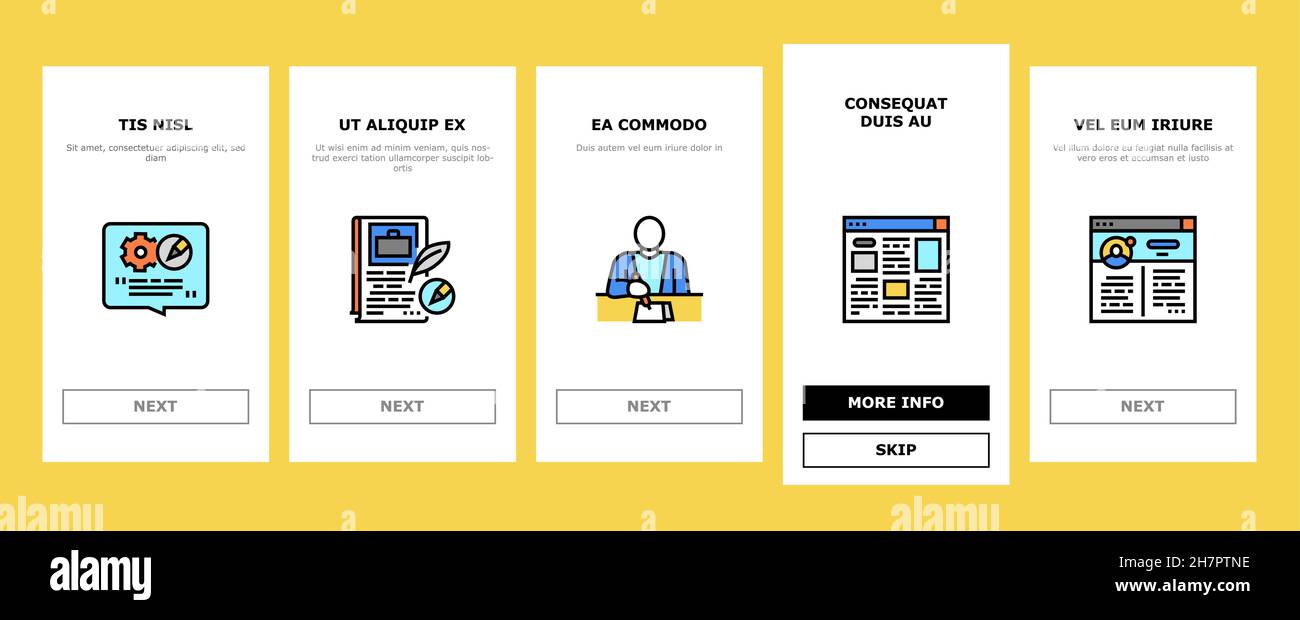 Copywriting Content Strategy Onboarding Icons Set Vector Stock Vector ... Copywriting Content Strategy Onboarding Icons Set Vector Stock Vector ...