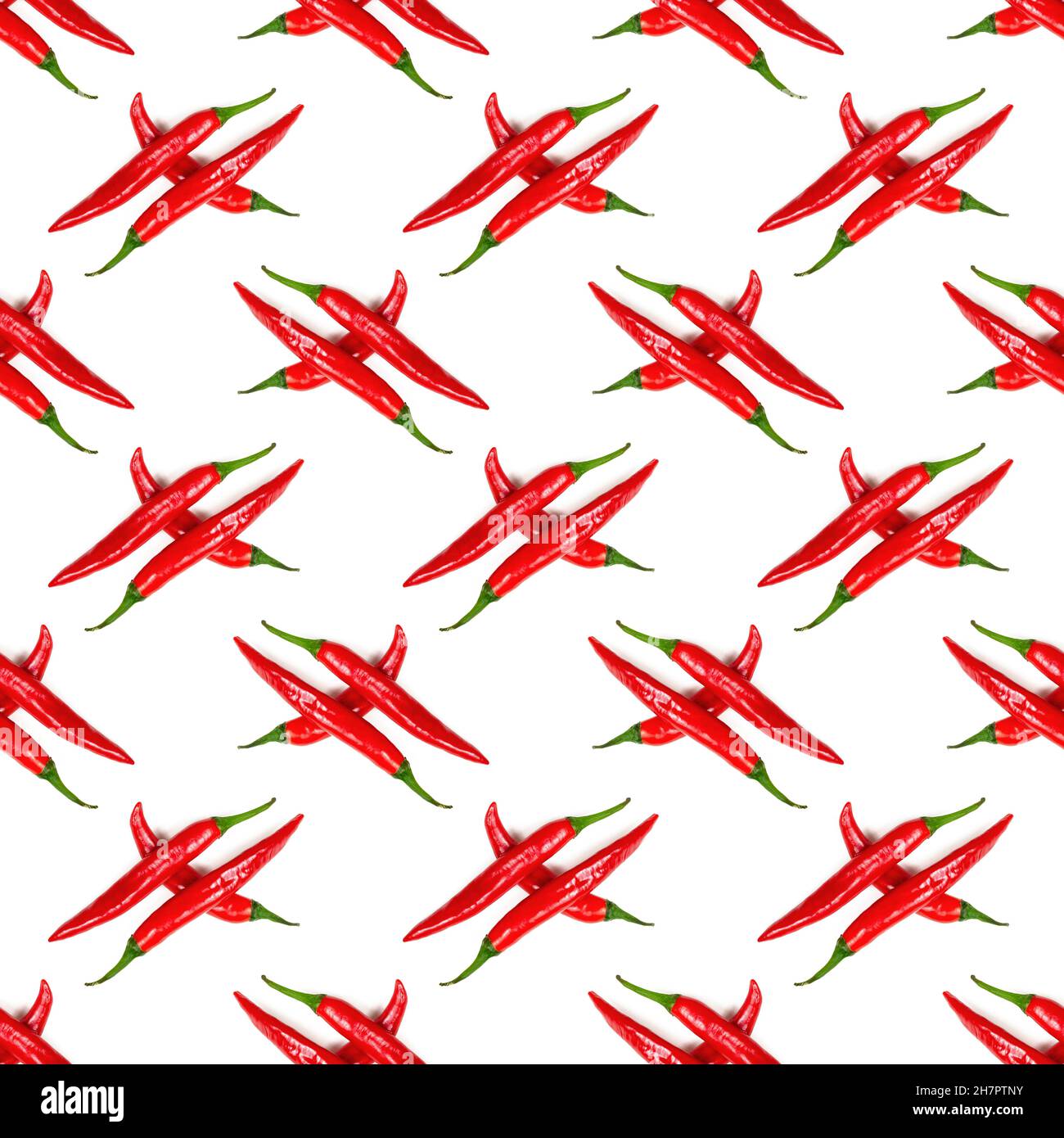 Red chili pepper repeat seamless pattern on white background Stock ...