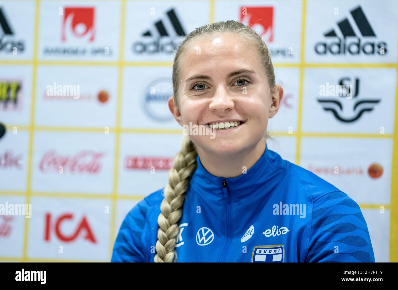 Finland's Ria Öling during a press conference on the eve of the Women's ...