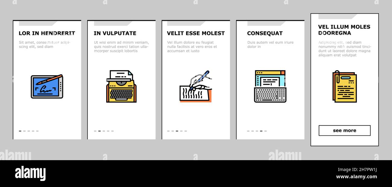 Copywriting Content Strategy Onboarding Icons Set Vector Stock Vector ... Copywriting Content Strategy Onboarding Icons Set Vector Stock Vector ...