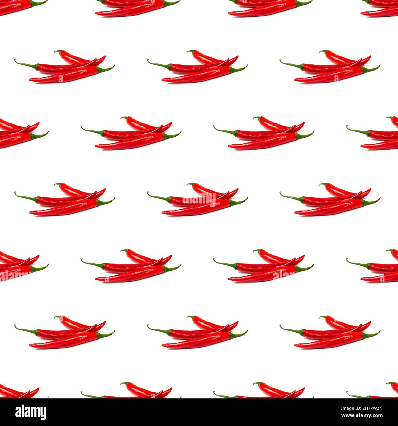 Red chili pepper repeat seamless pattern on white background Stock ...