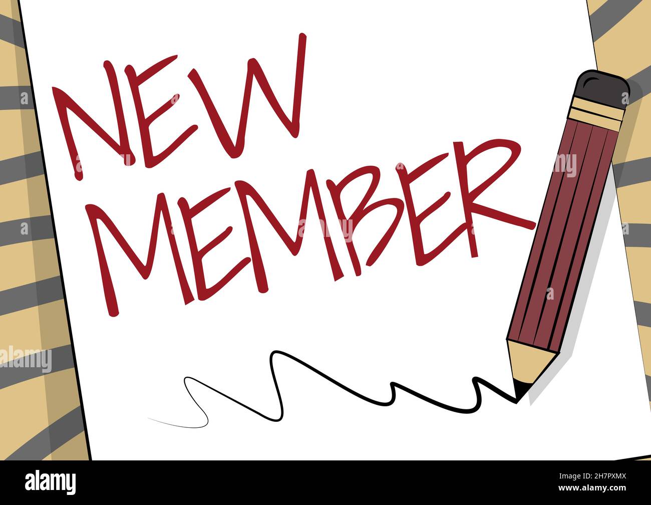 Hand writing sign New Member. Word Written on recruiting employee to ...
