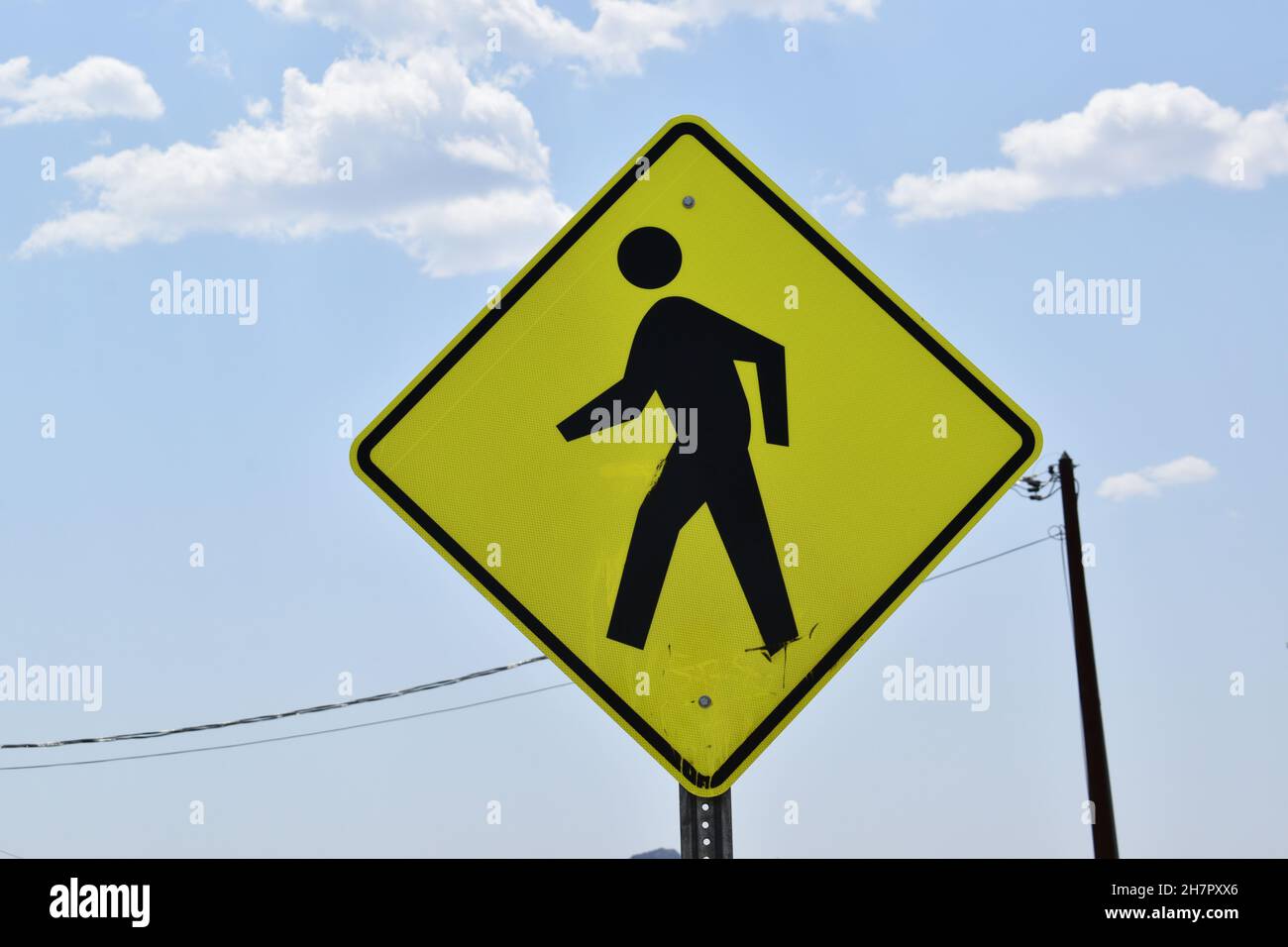 A pedestrian symbol marks where people walk Stock Photo - Alamy