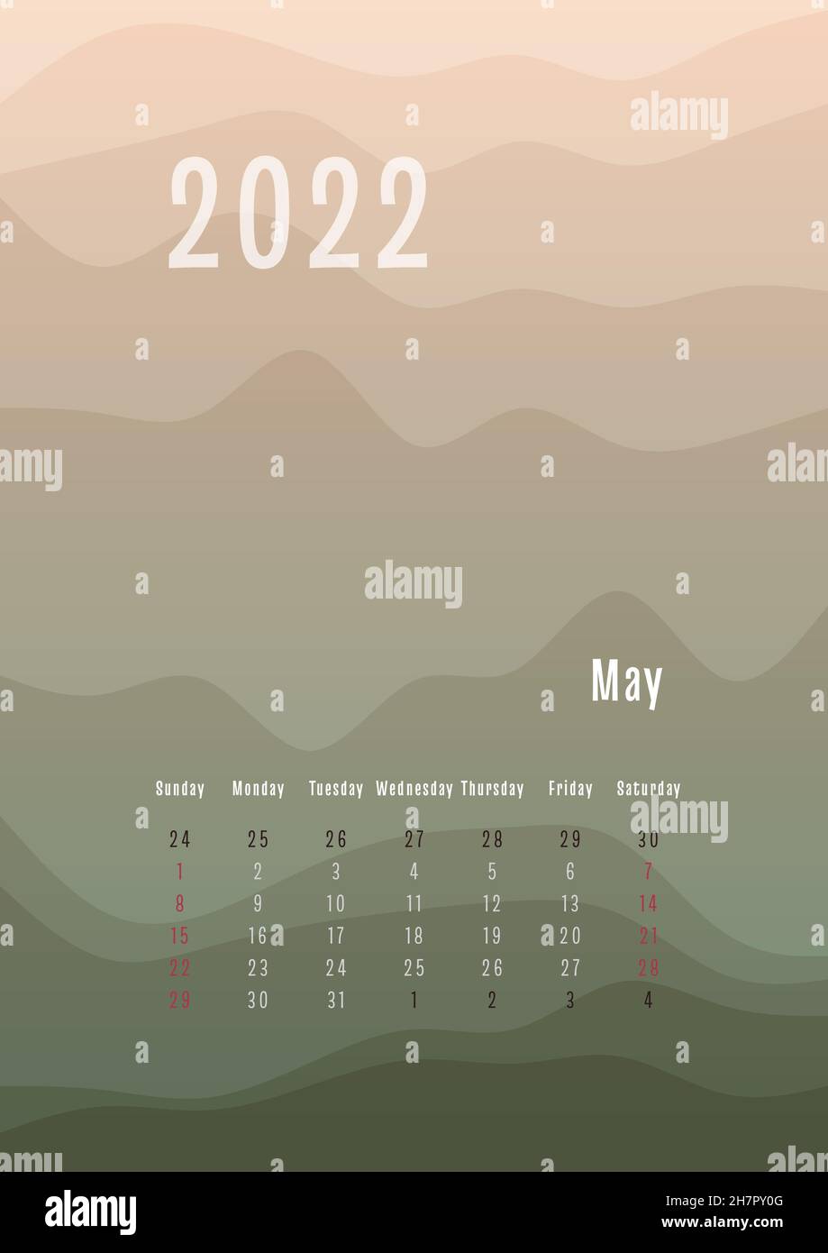 2022 may vertical calendar every month separately. monthly personal ...