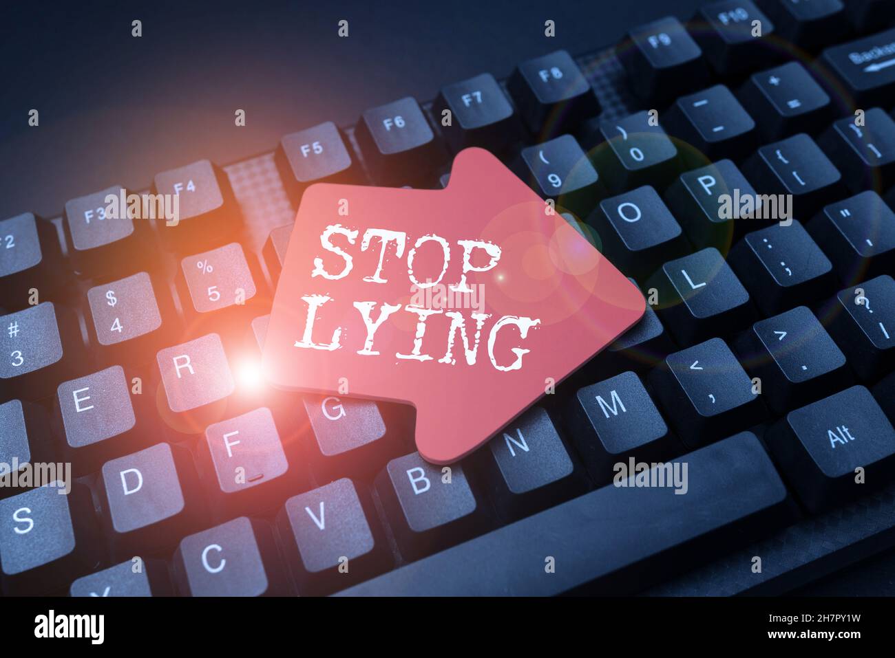 Inspiration showing sign Stop Lying. Business showcase put an end on ...