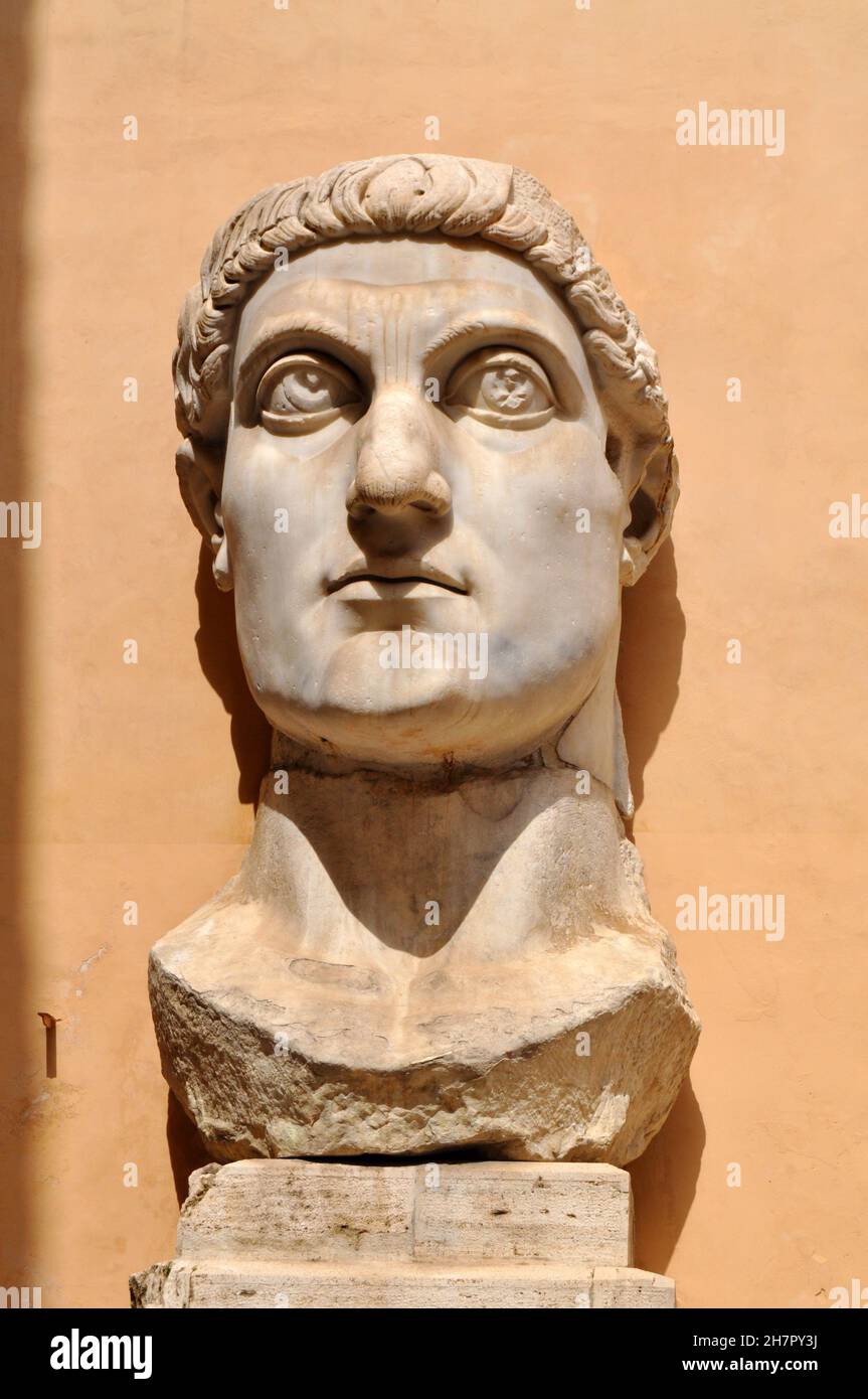 Rome - Italy - Capitoline Museums, marble head of the Emperor ...