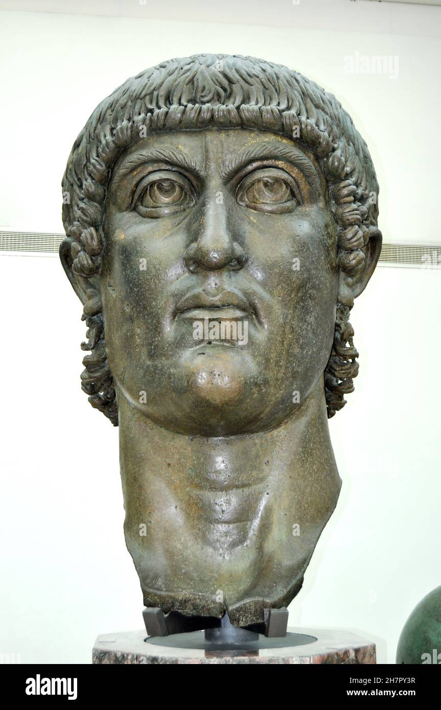 Rome - Italy - Capitoline Museums, bronze head of the Emperor ...