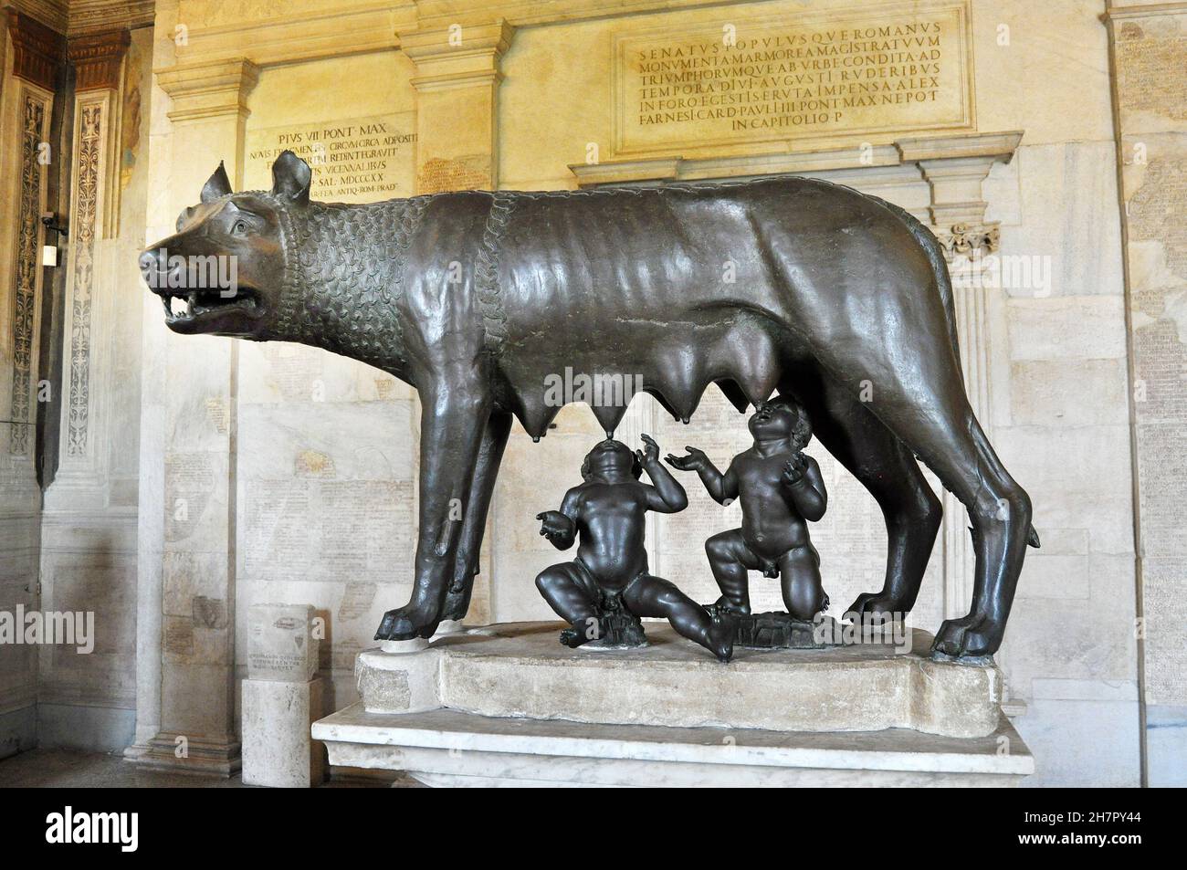 Rome - Italy - Capitoline Museums, the Capitoline Wolf, bronze ...