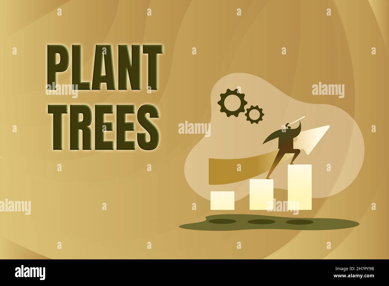 Text caption presenting Plant Trees. Concept meaning process of ...
