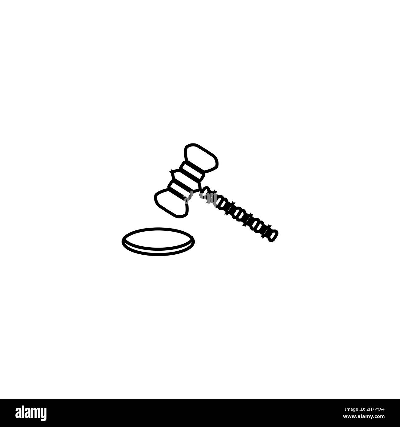 Judge hammer line icon. Simple style legal counseling firm poster ...