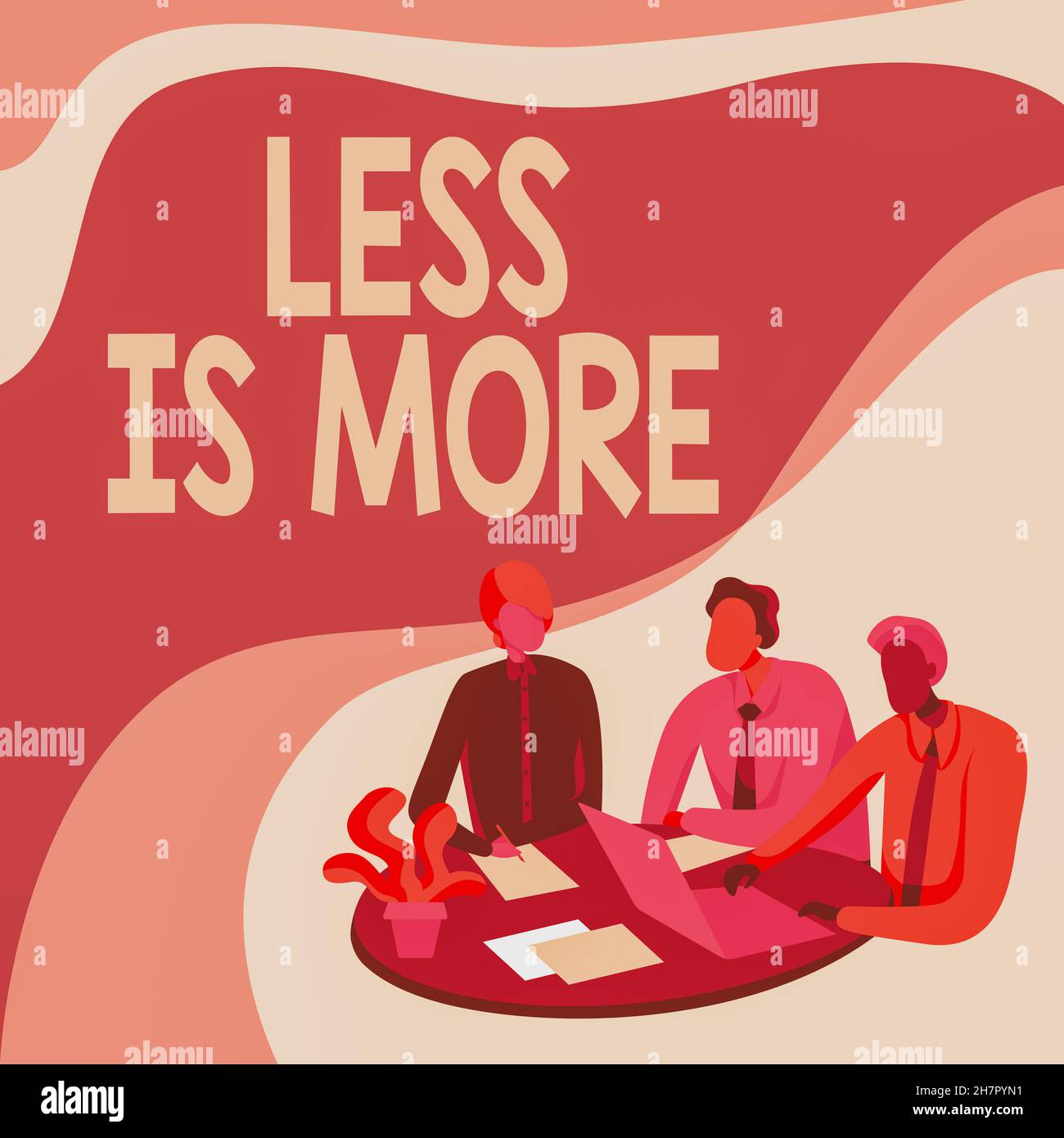 Text showing inspiration Less Is More. Word for used to express a ...