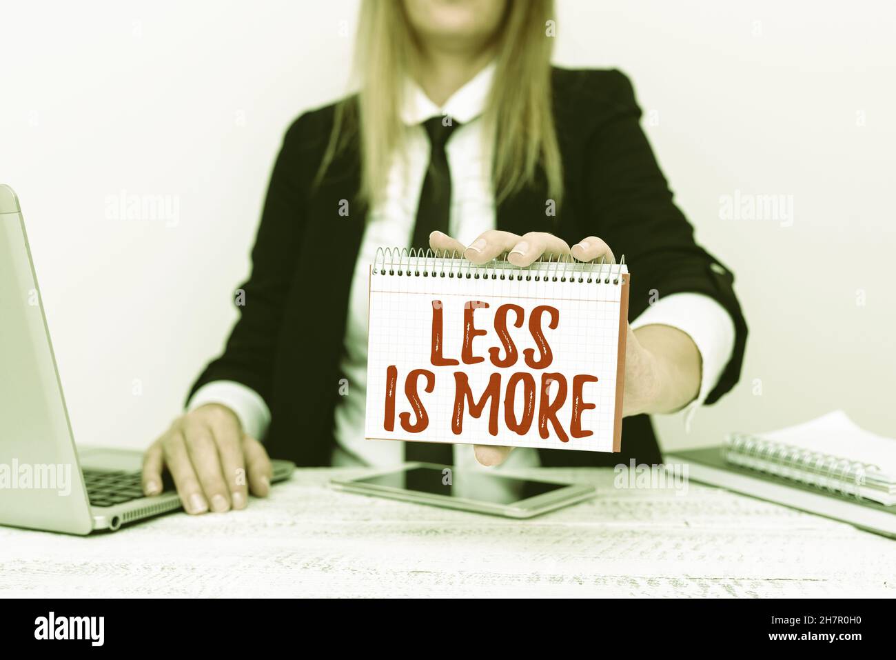 Handwriting text Less Is More. Word Written on used to express a ...