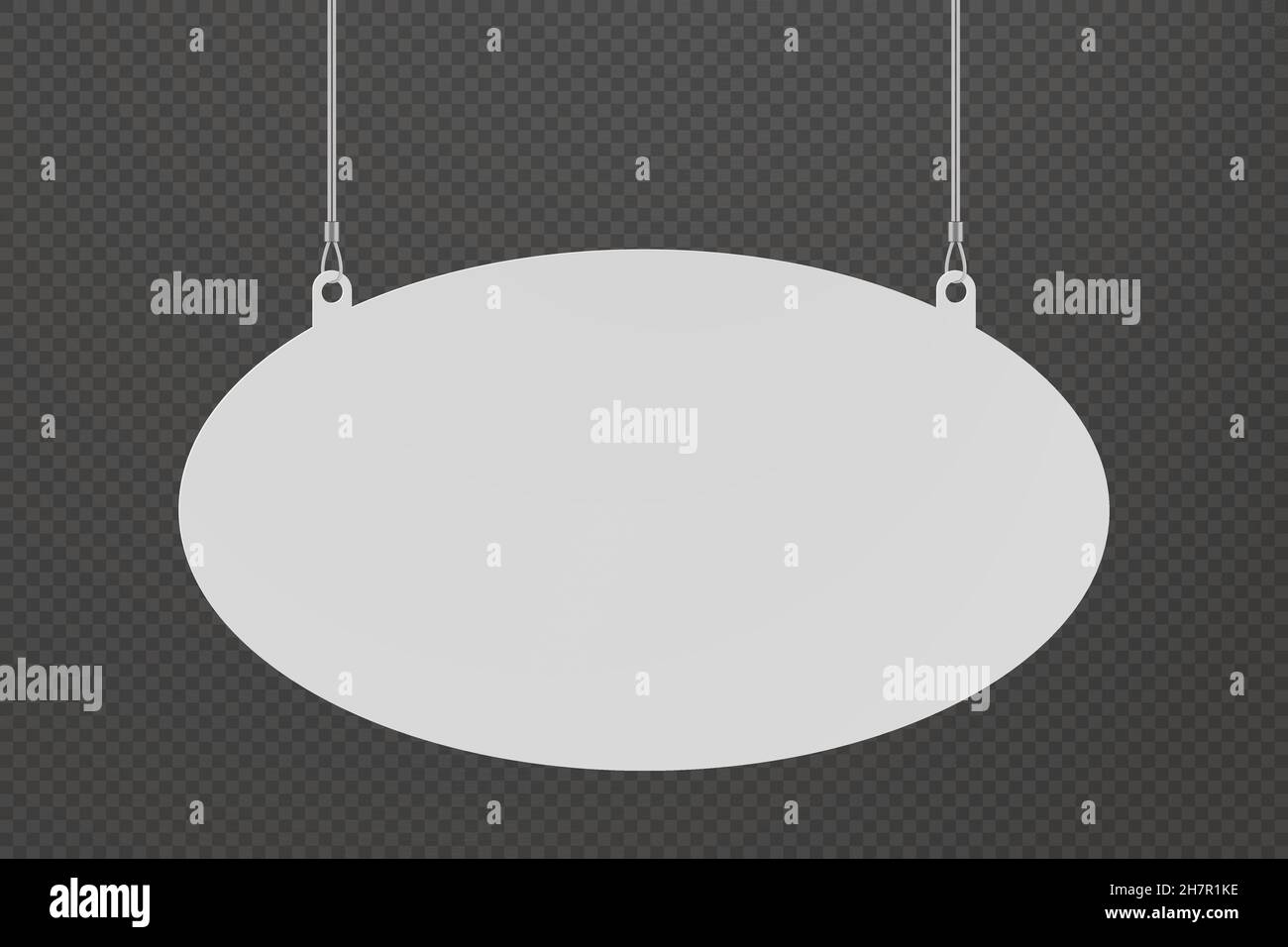 Ellipse dangler hanging from ceiling realistic mockup. Mock up of ...