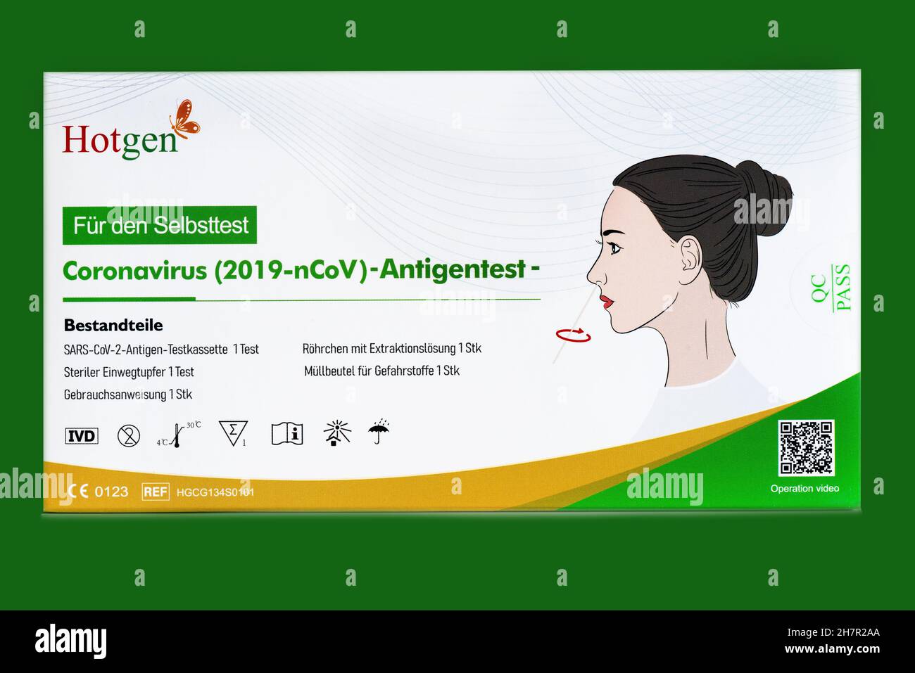 Germany 2021: Hotgen, Corona rapid home test package on white ...