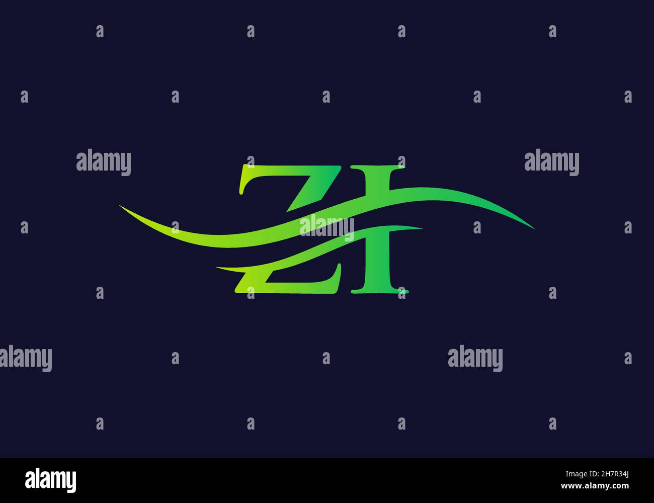 Initial linked letter ZI logo design. Modern letter ZI logo design ...