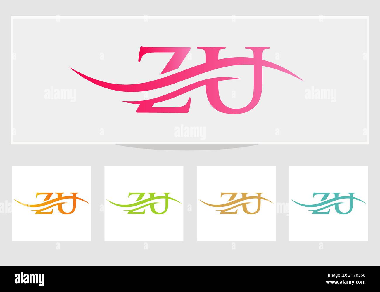 Modern ZU Logo Design for business and company identity. Creative ZU ...