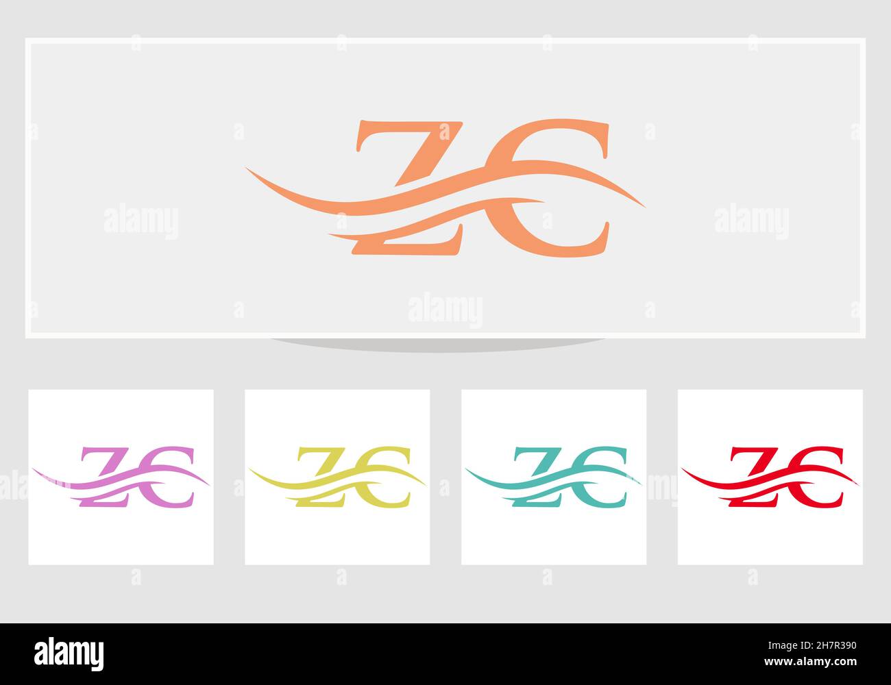 ZC Linked Logo for business and company identity. Creative Letter ZC ...