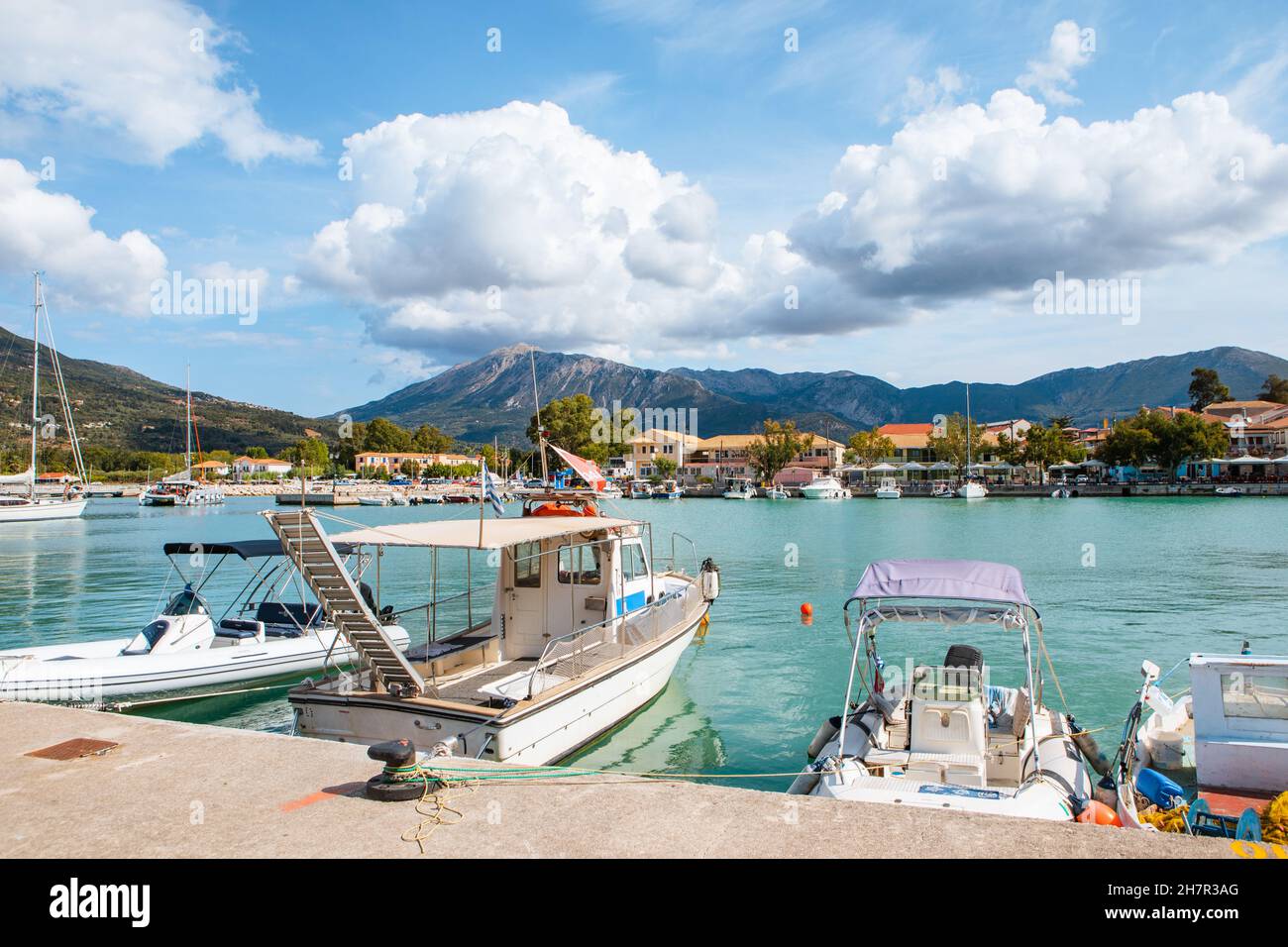 Lefkada and boats hi-res stock photography and images - Alamy