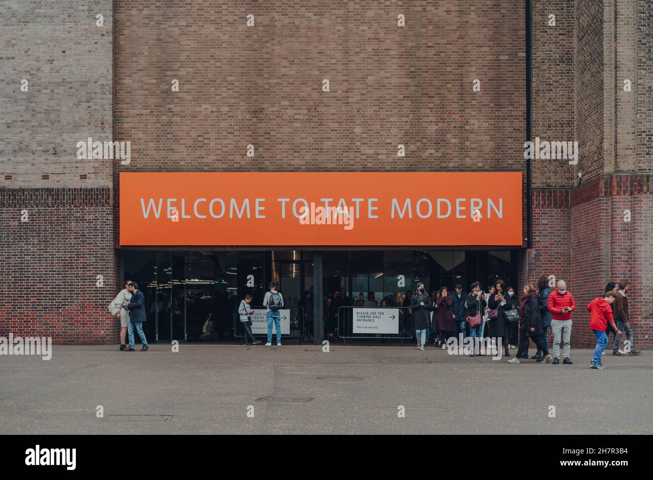 London, UK - October 17, 2021: Welcome sign at the entrance of Tate ...