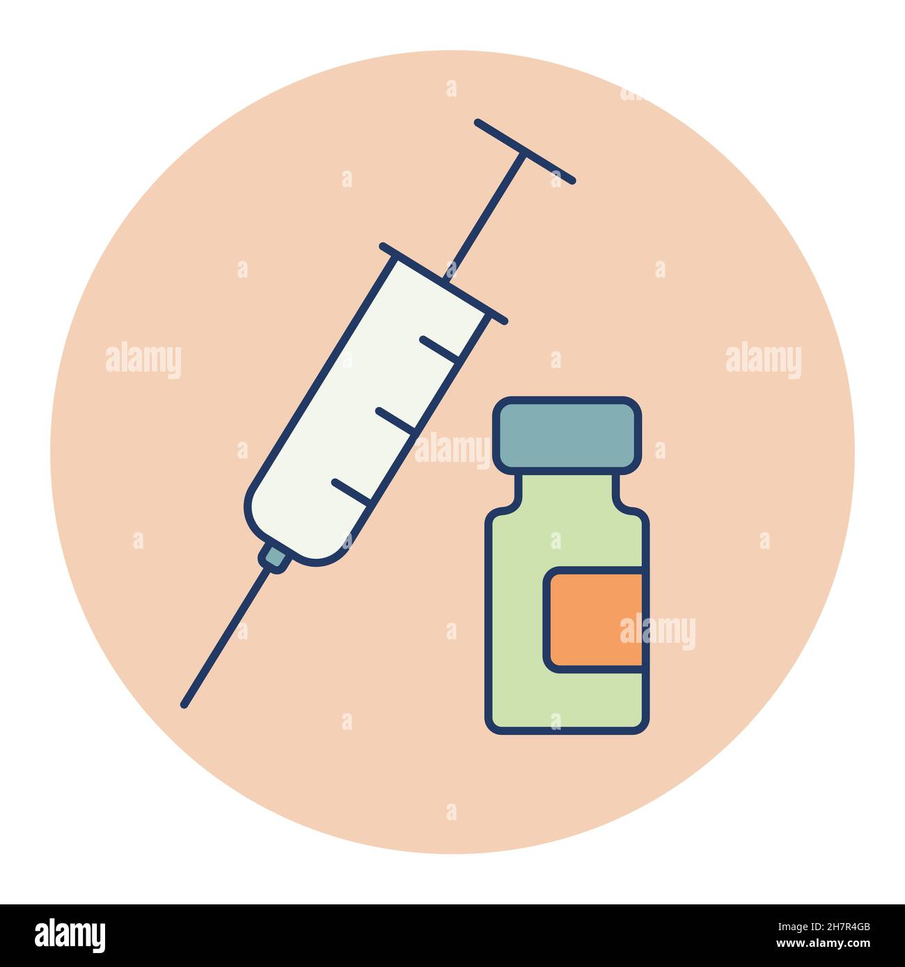Medical ampoule and syringe isolated vector icon. Medical sign. Graph ...