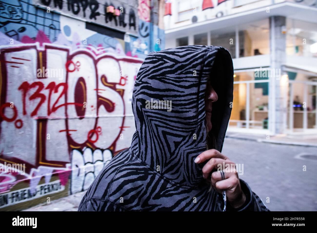 Athens, Greece - November 22, 2021 Alexia TSIMIKA nickname DIZI, Greek ...