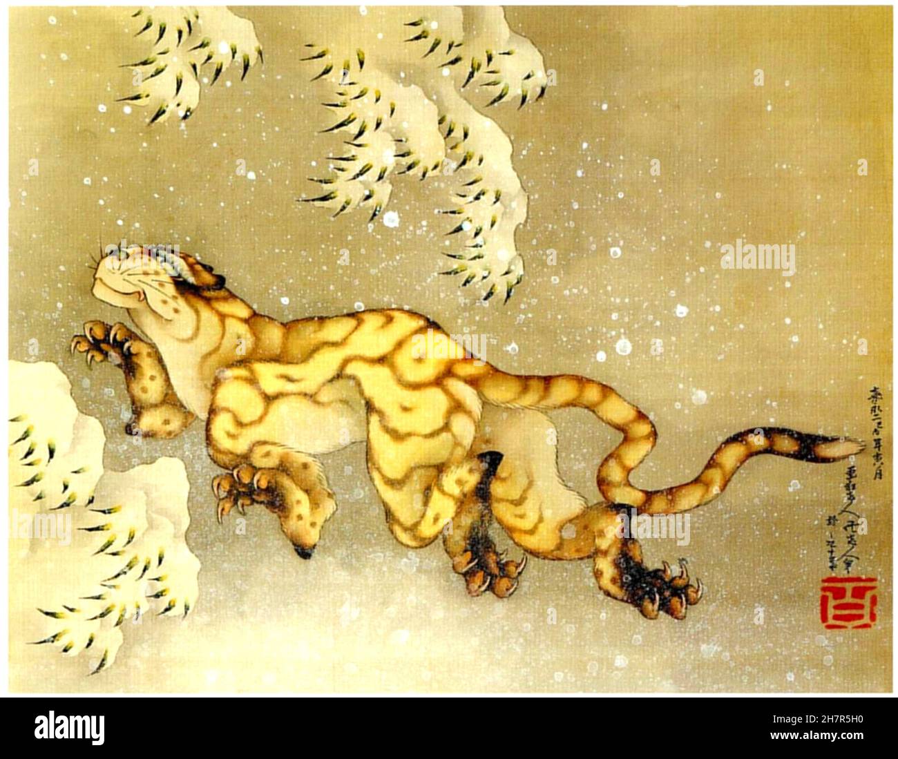 Hokusai - Tiger in the Snow Stock Photo - Alamy