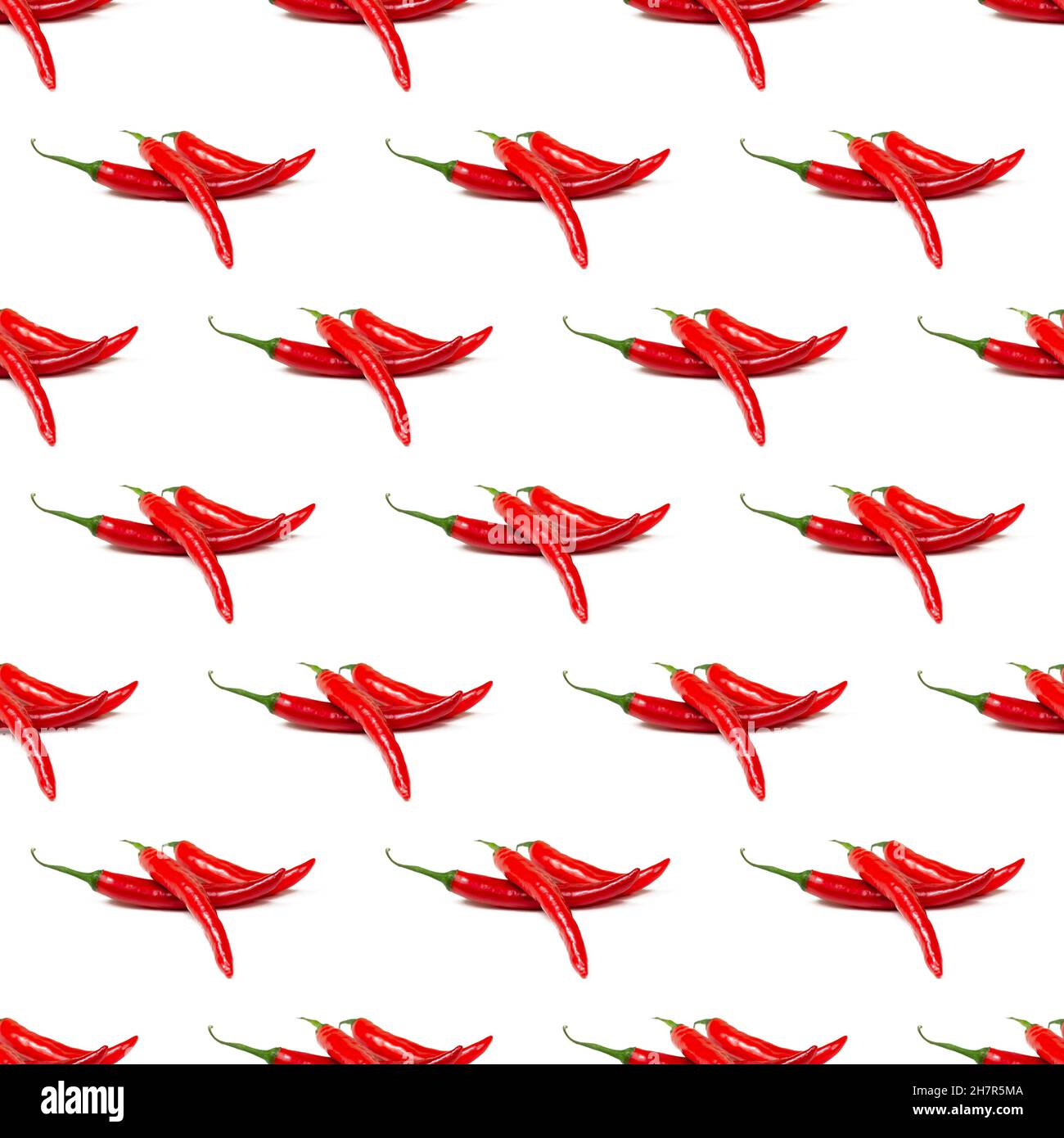 Red chili pepper repeat seamless pattern on white background Stock ...
