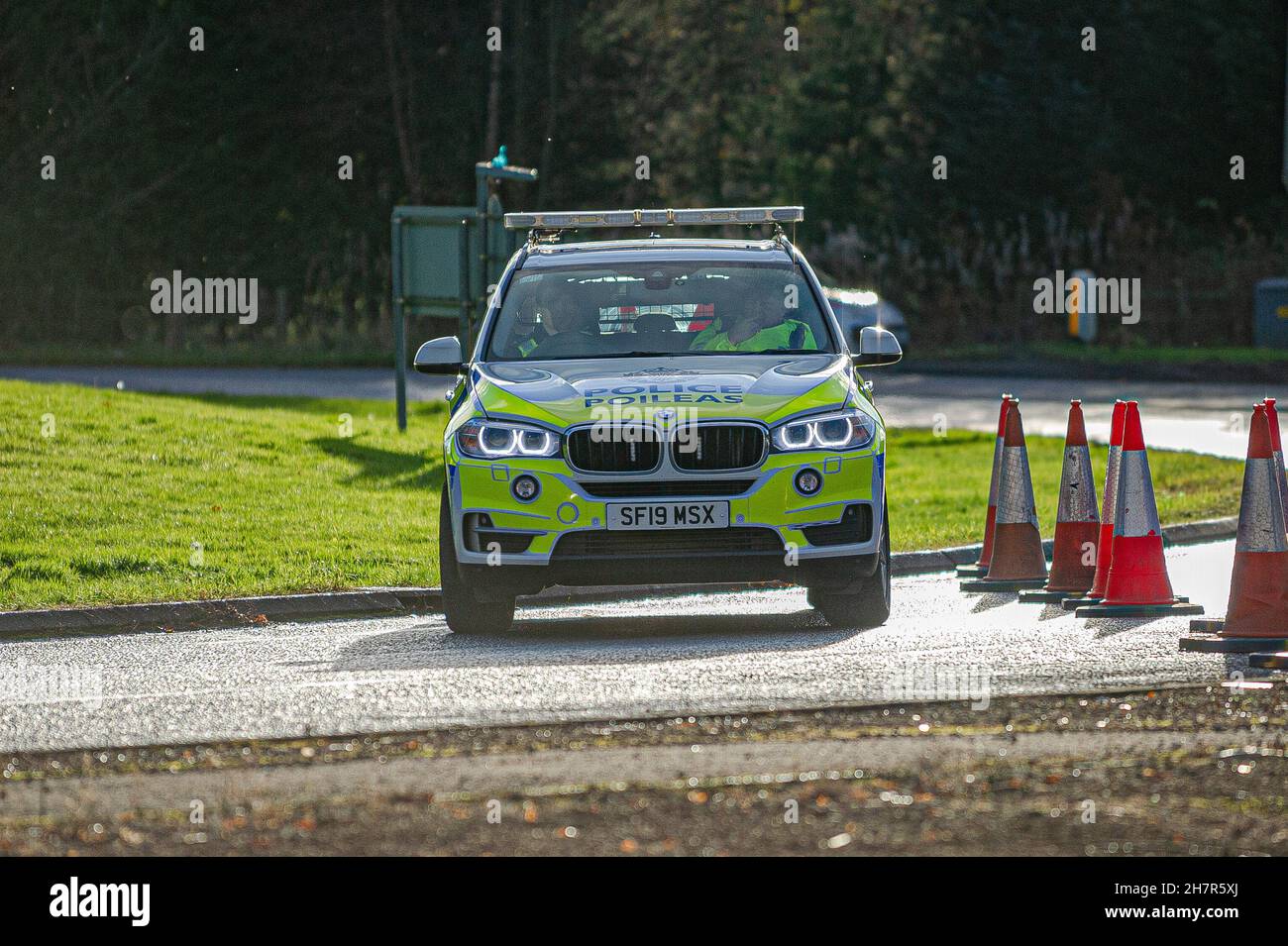 Stirling Road Policing Unit (RPU) vehicle blocks the road off due to ...