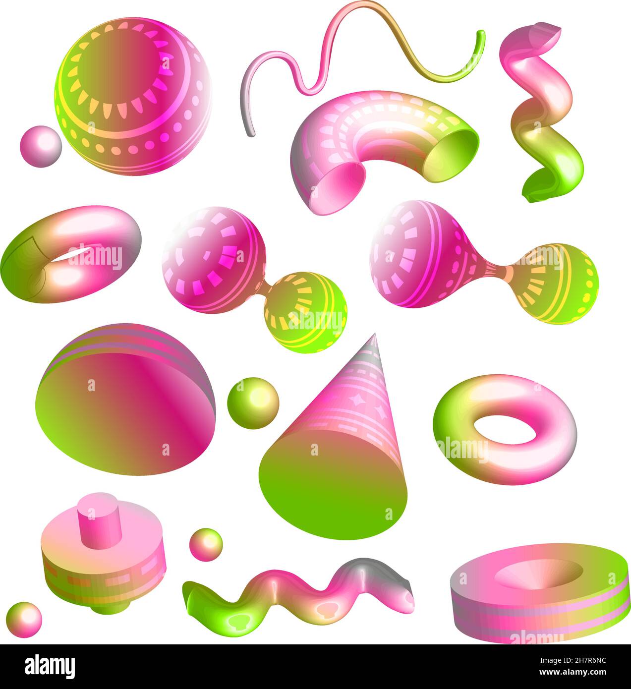 Graphic gradient realistic element figure, abstract modern trendy set ...