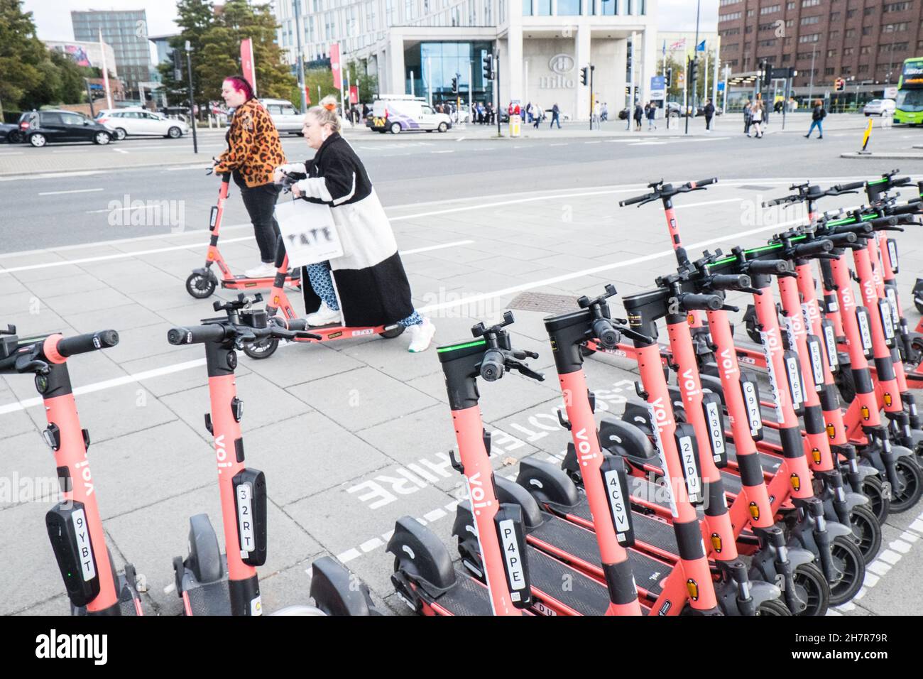 Red voi scooters hi-res stock photography and images - Alamy