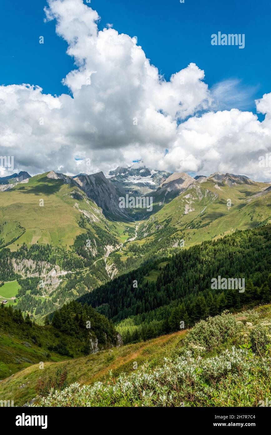 Scenic alpine landscape in the High Tauern National Park during a hike ...