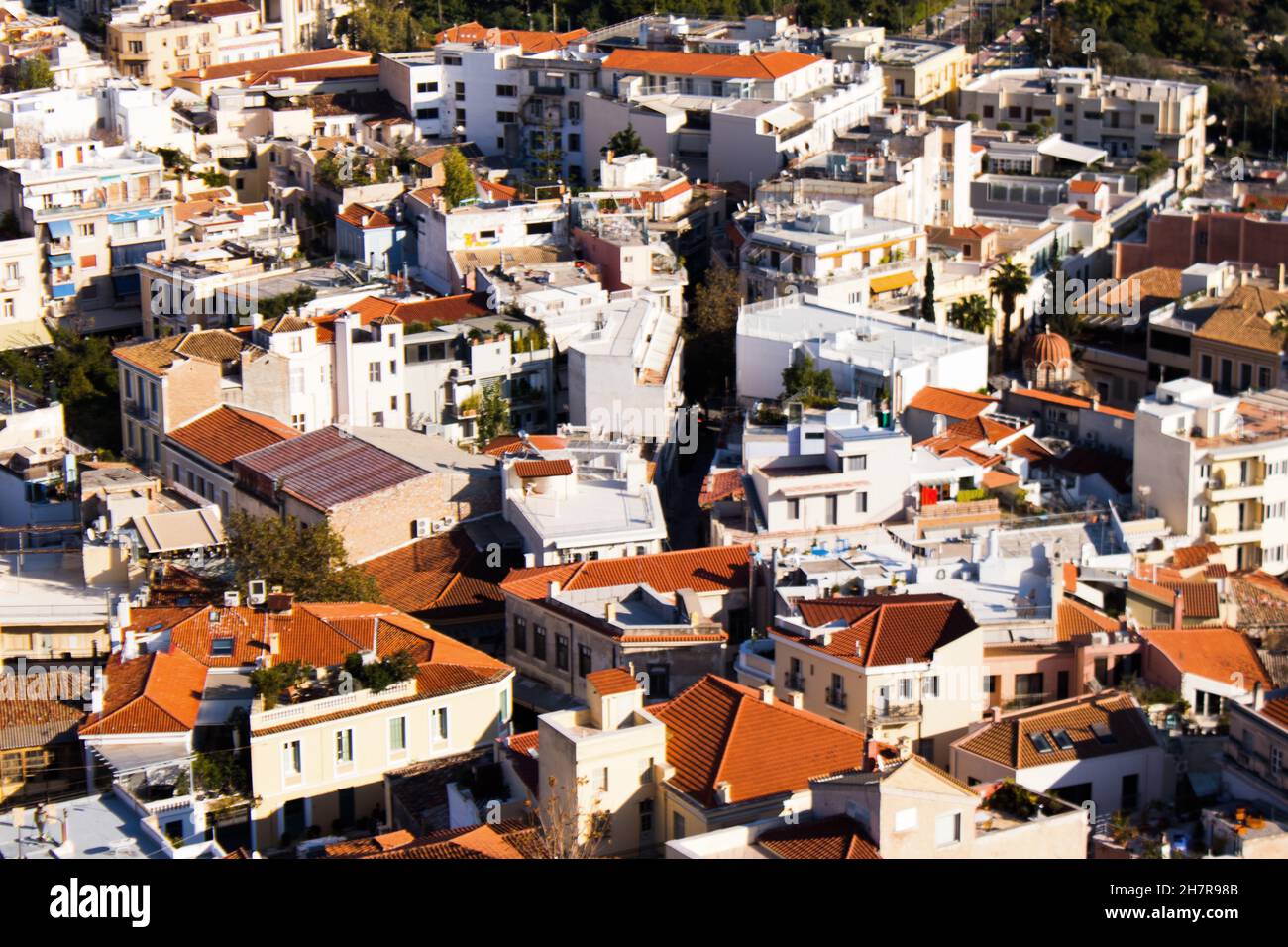 Athens, Greece - November 22, 2021 Panoramic view of buildings and ...