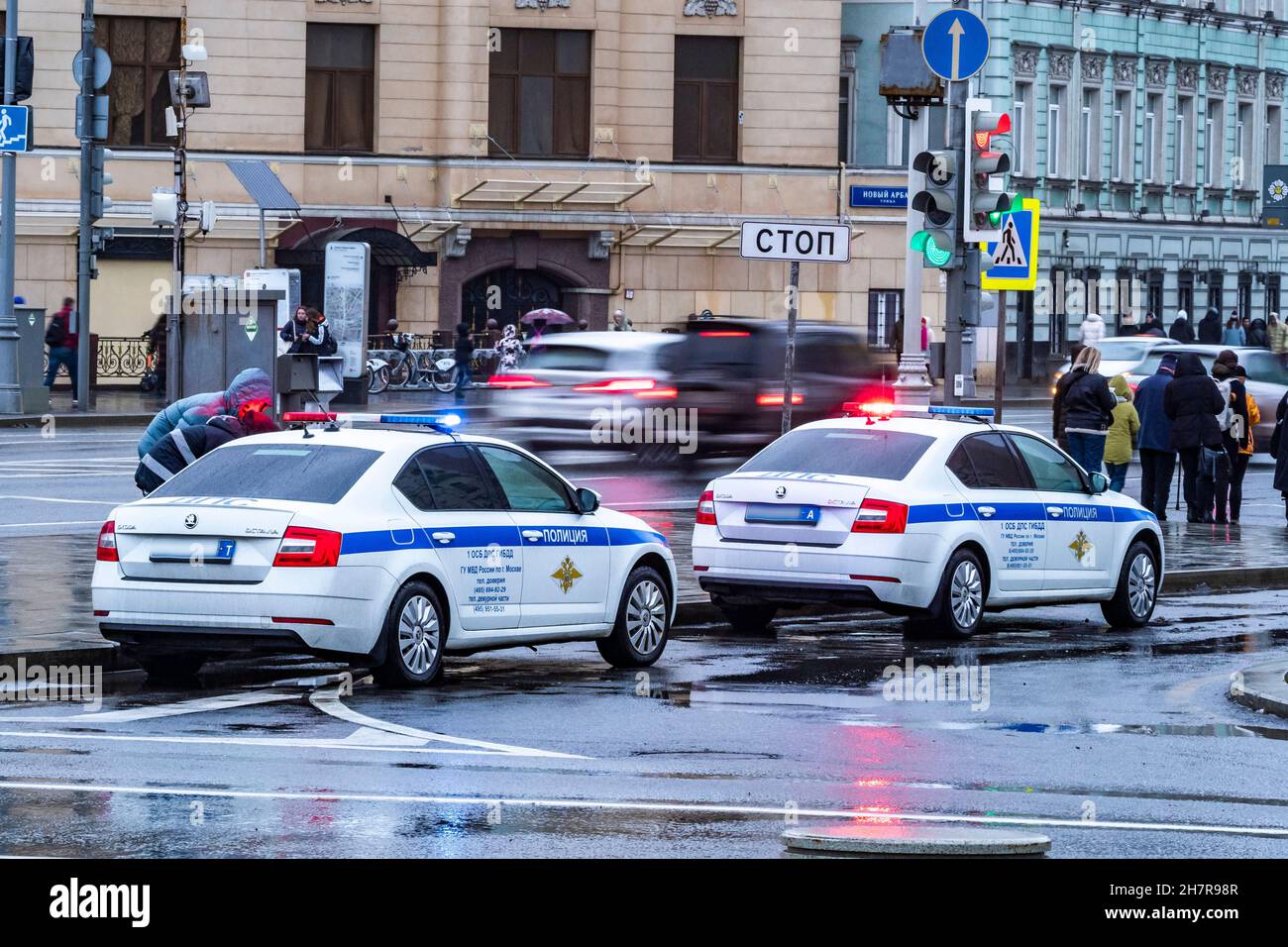 Russia, Moscow. Traffic police cars Stock Photo - Alamy