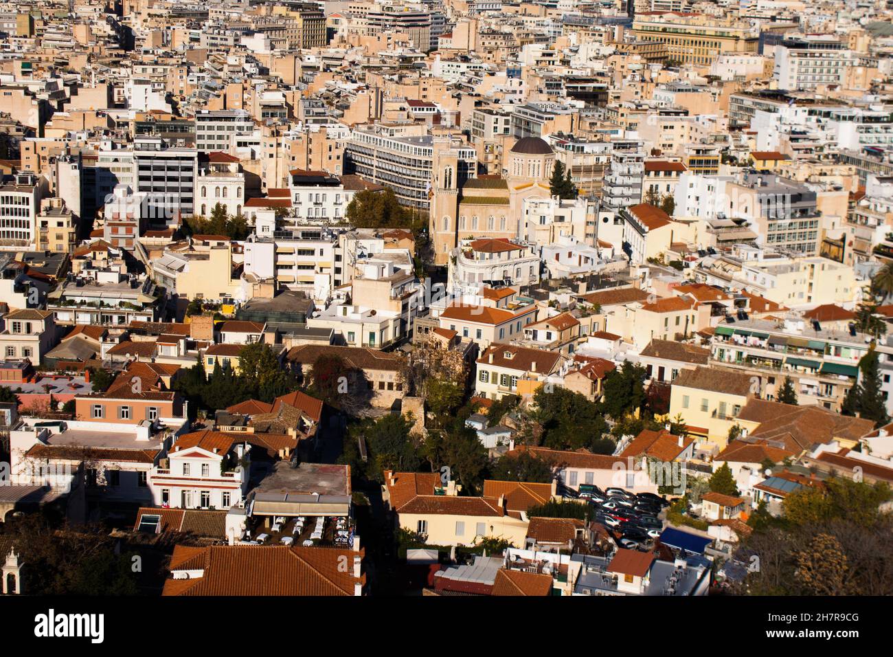 Athens, Greece - November 22, 2021 Panoramic view of buildings and ...