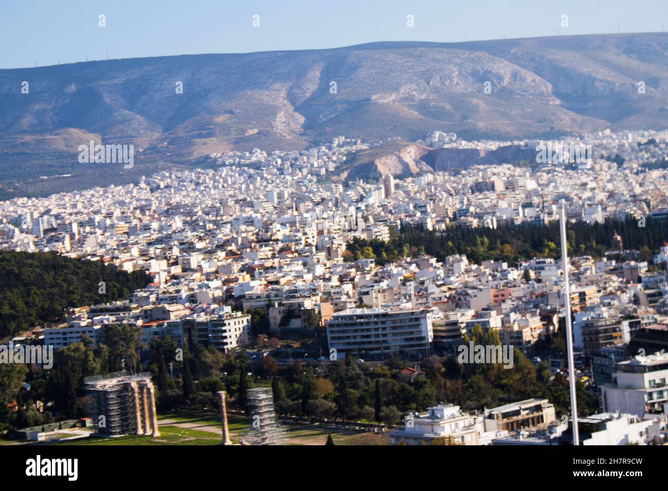 Athens, Greece - November 22, 2021 Panoramic view of buildings and ...