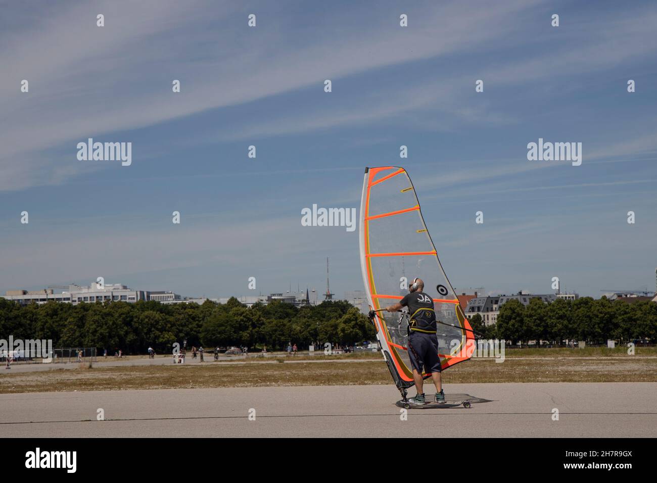 Windskater in action on Theresienwiese in Munich, Bavaria,Germany Stock ...